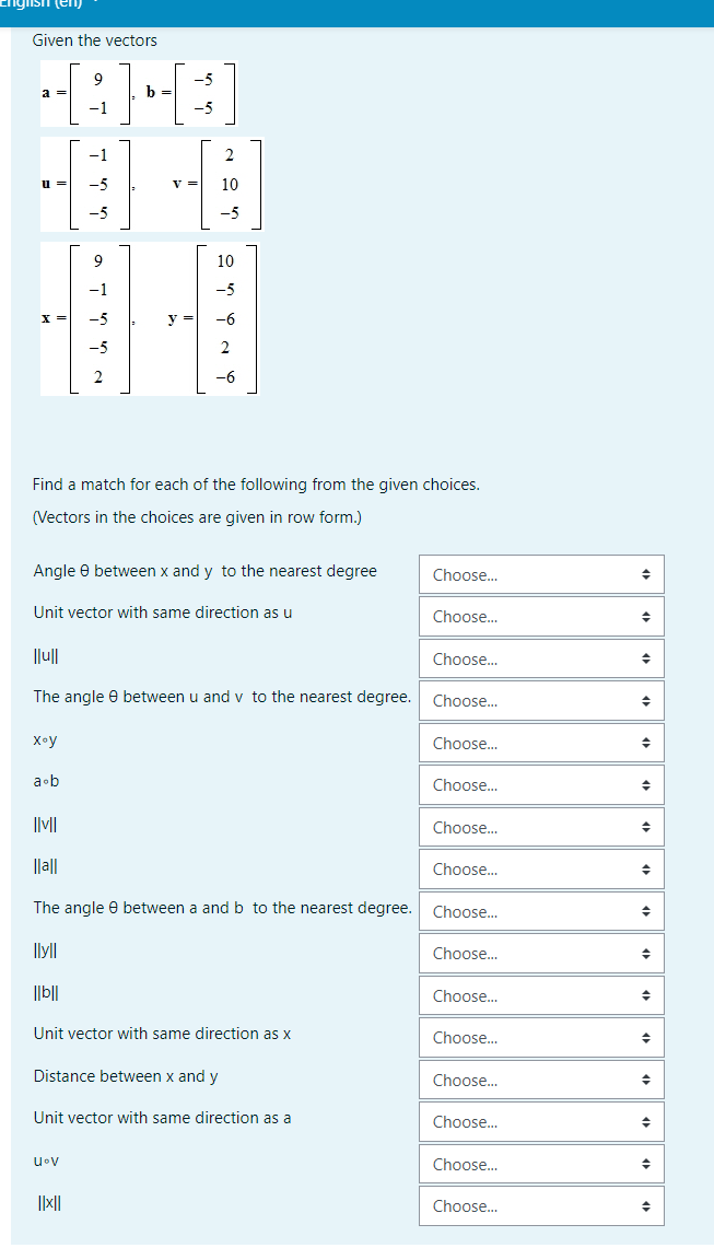 Solved Given the vectors | Chegg.com