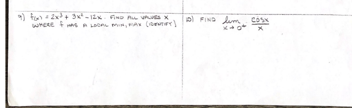 Solved 9) fox = 2x3 + 3x2 - 12%. FIND ALL VALUES X WHERE f | Chegg.com