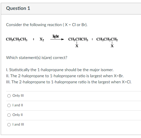 Solved Consider the following reaction ( X=Cl or Br ). Which | Chegg.com