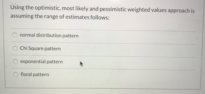 Solved Using the optimistic, most likely and pessimistic | Chegg.com