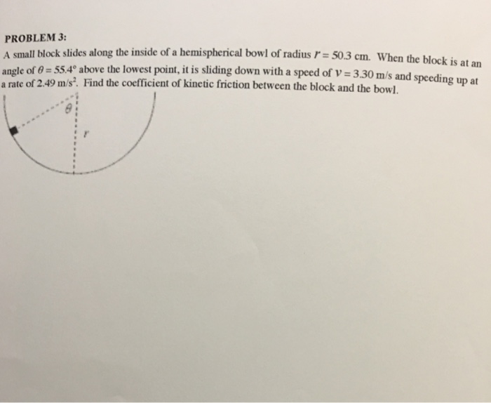 Solved A small block slides along the inside of a | Chegg.com