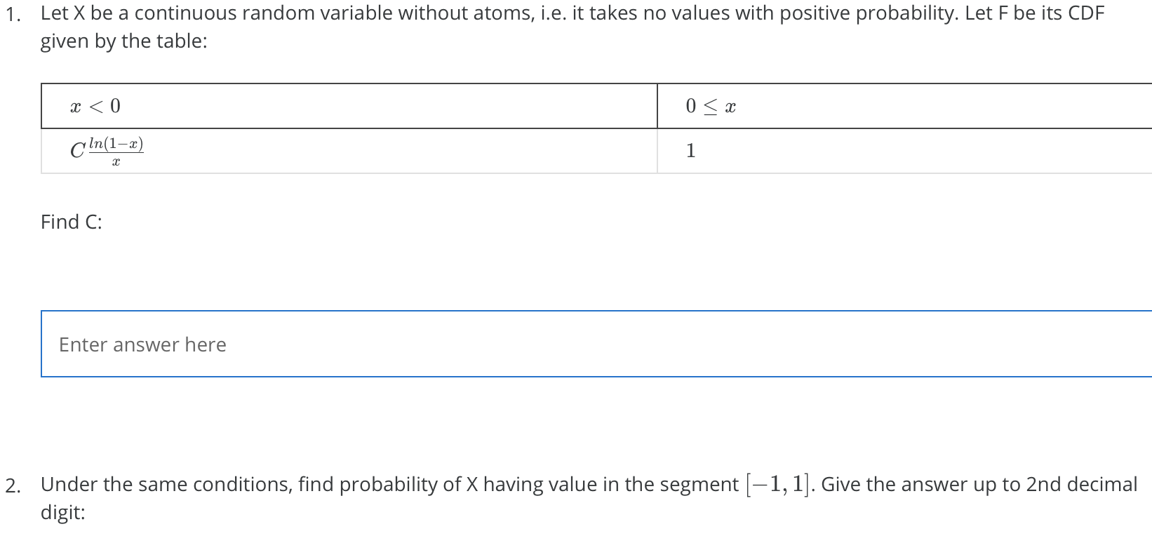 Solved 1. Let X be a continuous random variable without | Chegg.com