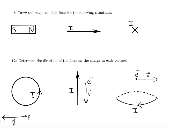 Solved 11: Draw the magnetic field lines for the following | Chegg.com