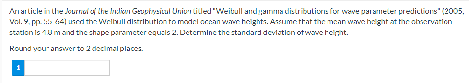 Solved An article in the Journal of the Indian Geophysical | Chegg.com