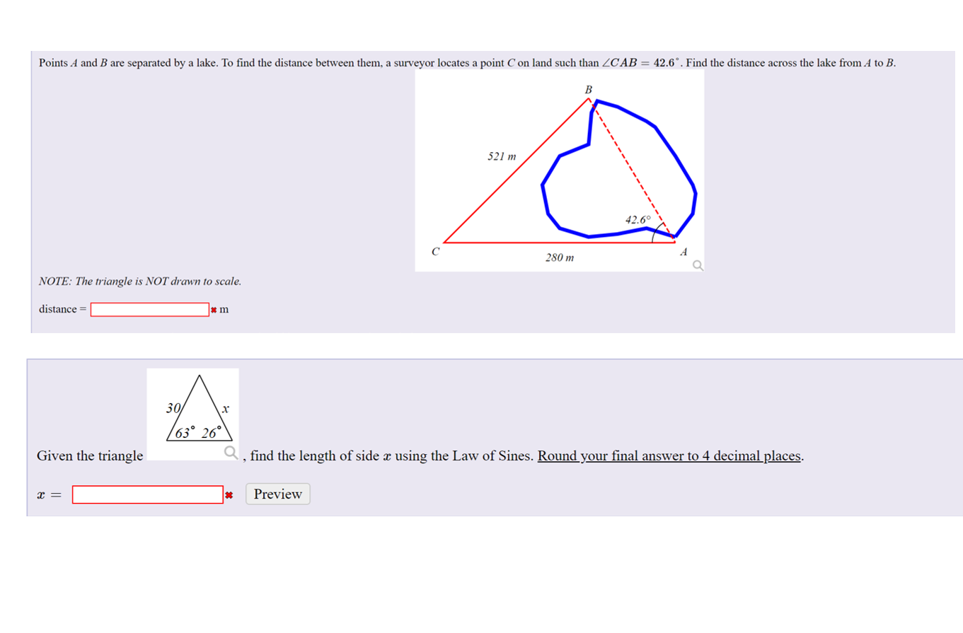 Solved Points A and B are separated by a lake. To find the | Chegg.com