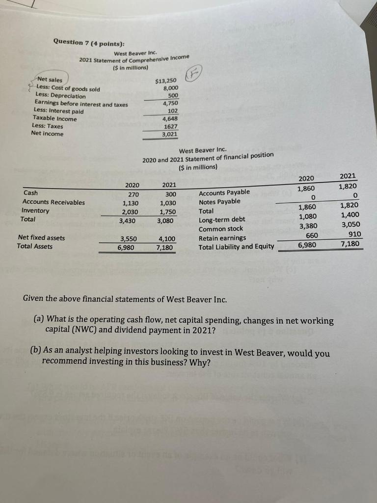 Solved Question 7 (4 points): Net sales Less: Cost of goods | Chegg.com