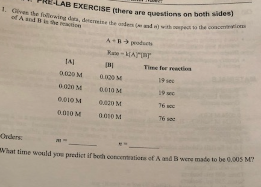 Solved PRE-LAB EXERCISE (there are questions on both s . | Chegg.com