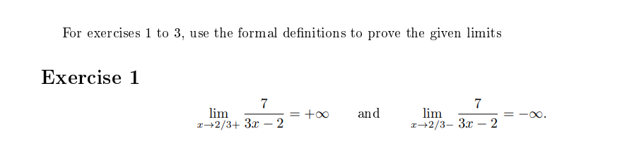 Solved For exercises 1 to 3 , use the formal definitions to | Chegg.com