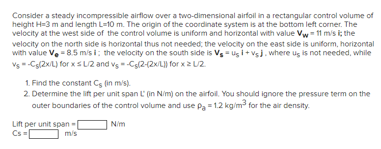 Solved Consider a steady incompressible airflow over a | Chegg.com