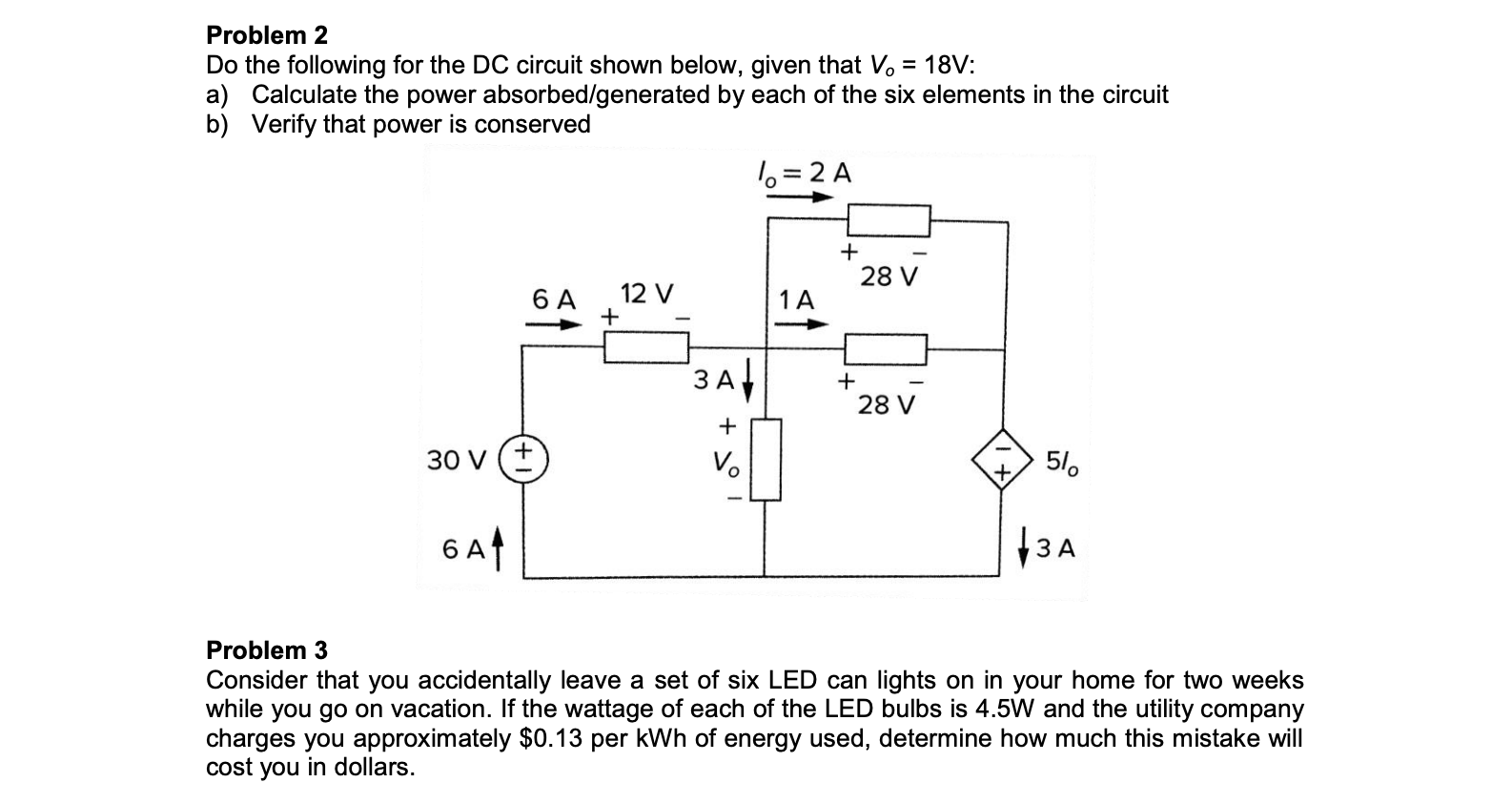 Solved Problem 2 Do the following for the DC circuit shown | Chegg.com