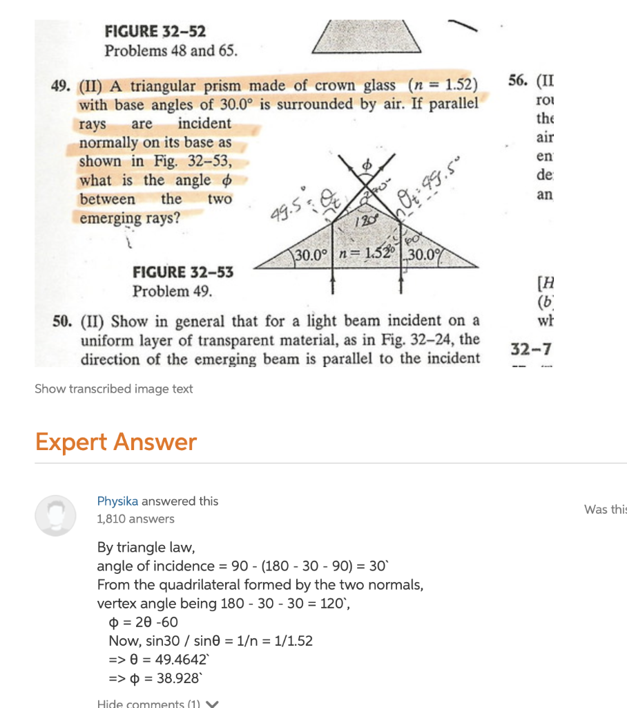 Solved FIGURE 32-52 Problems 48 and 65. 56. (II 49. (II) A | Chegg.com