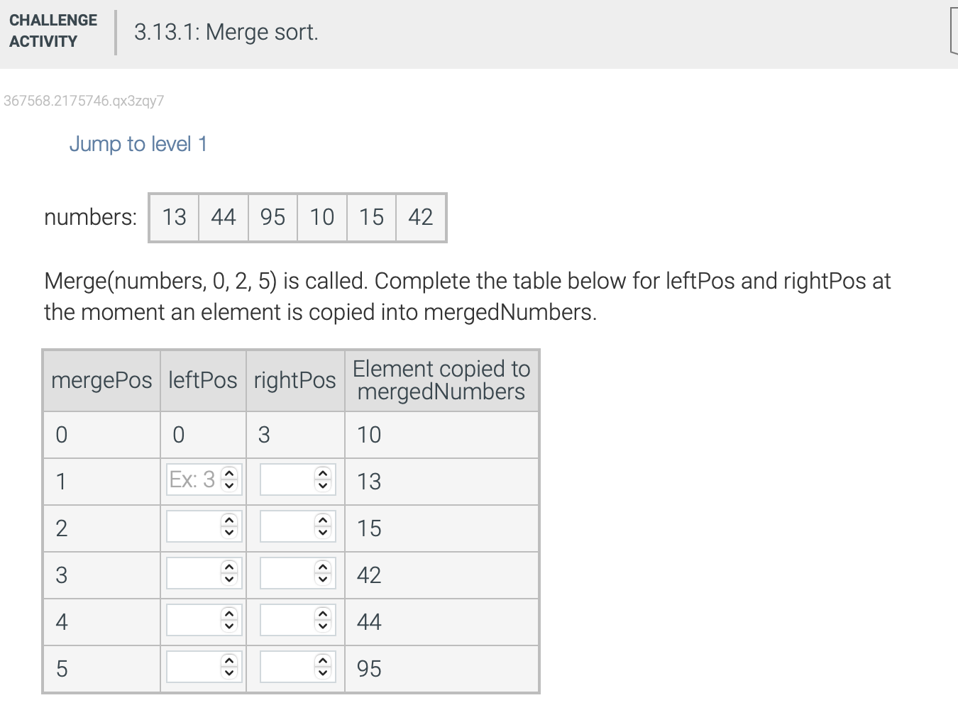Solved CHALLENGE ACTIVITY 3.13.1: Merge sort. | Chegg.com