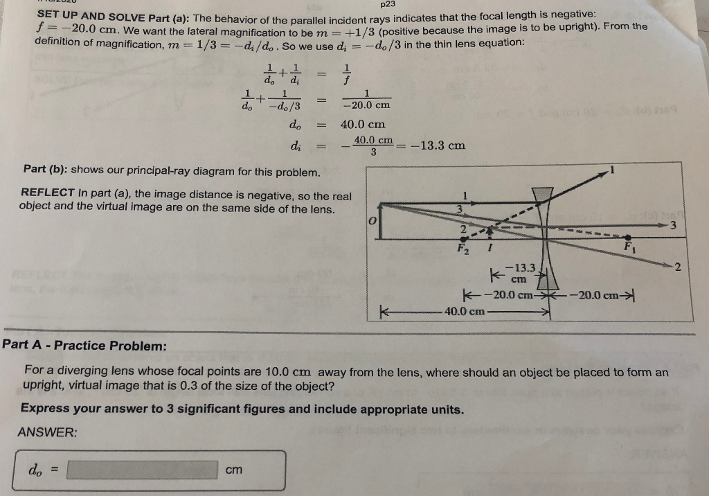 Solved Now let's apply the thin-lens equation to a diverging | Chegg.com