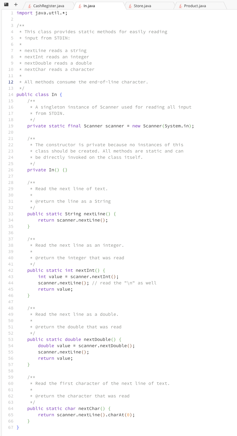 Solved Specification: Main class: Store A store sells one | Chegg.com