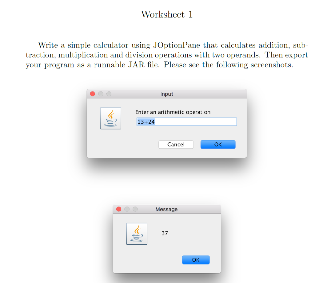 Solved Worksheet 1 Write a simple calculator using | Chegg.com