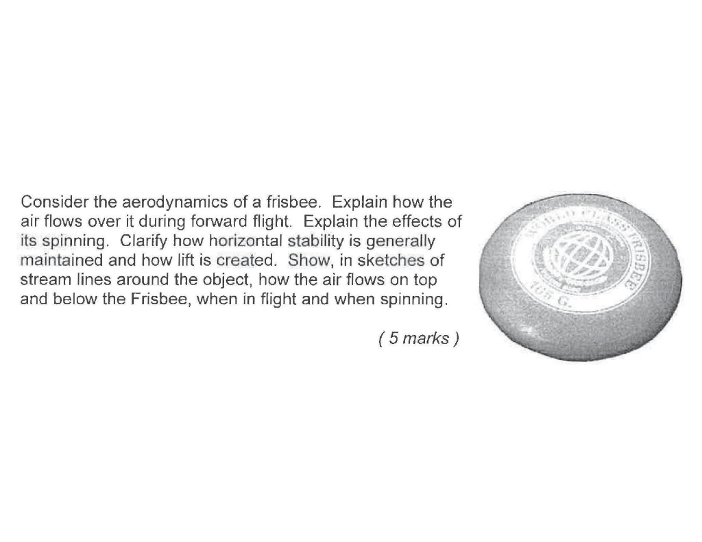 Solved Consider the aerodynamics of a frisbee. Explain how | Chegg.com