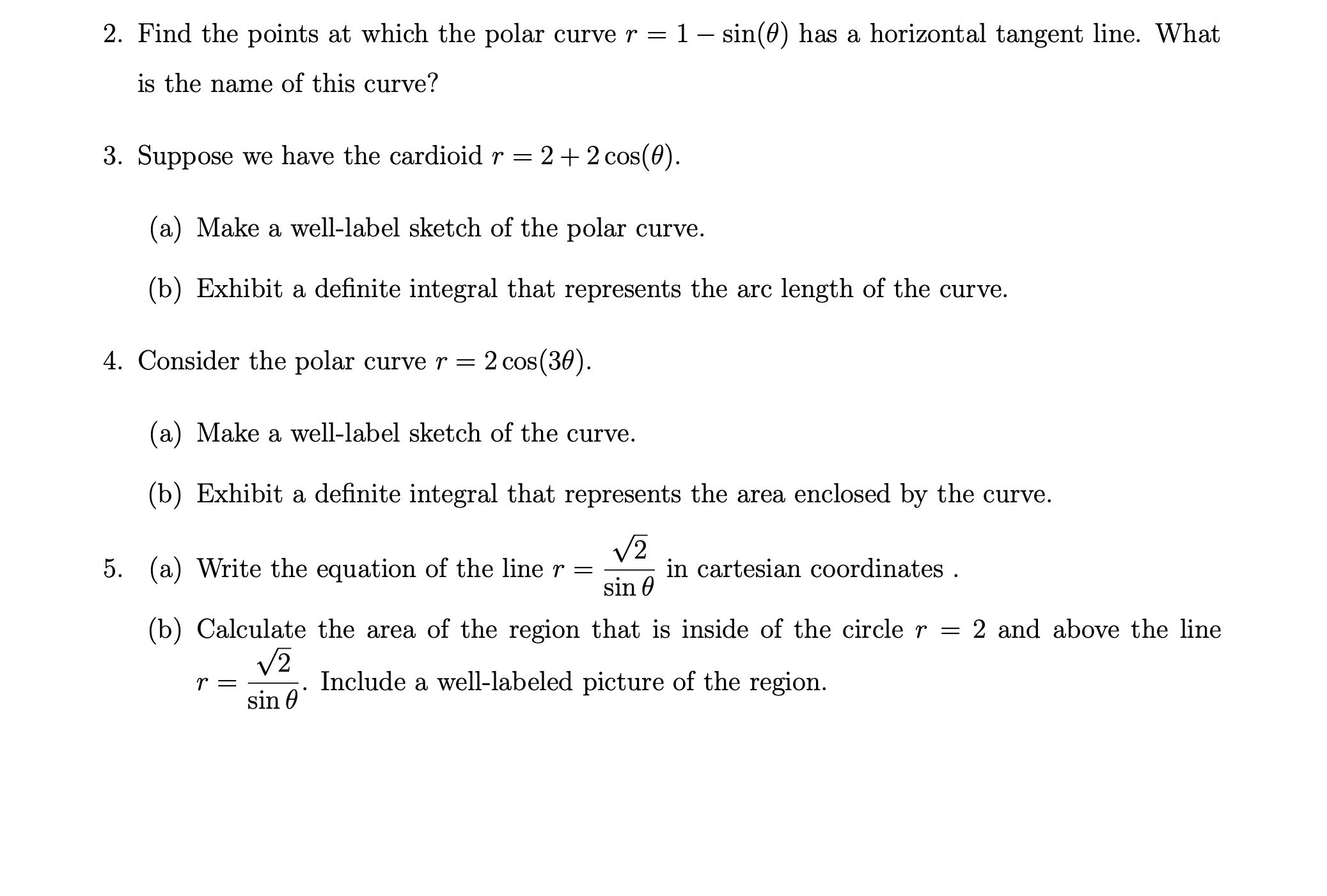 Solved Find the points at which the polar curve r=1-sin(θ) | Chegg.com