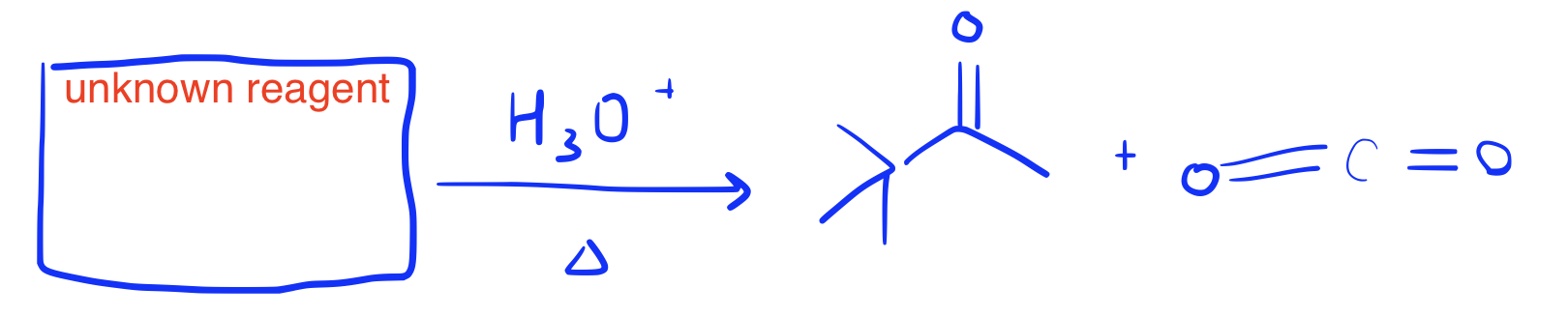Solved unknown reagent H20 + =c= | Chegg.com