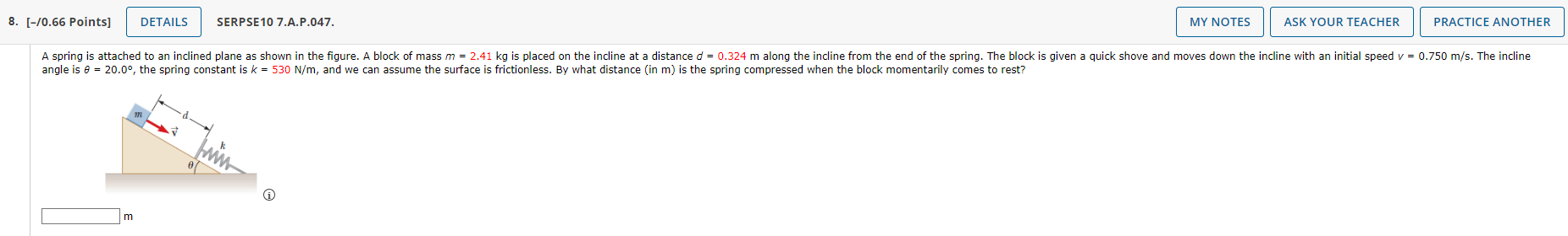 Solved A spring is attached to an inclined plane as shown in | Chegg.com