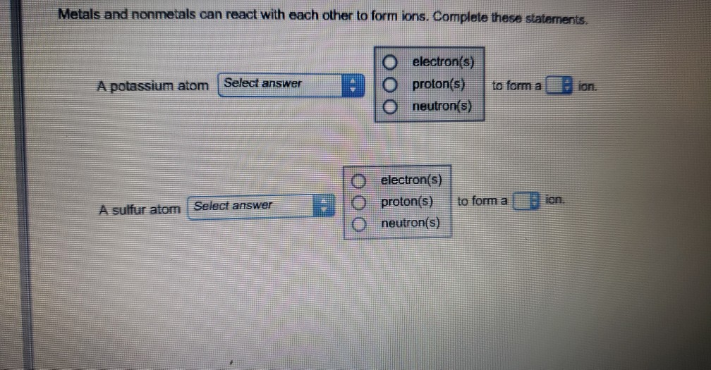 Solved Metals and nonmetals can react with each other to | Chegg.com