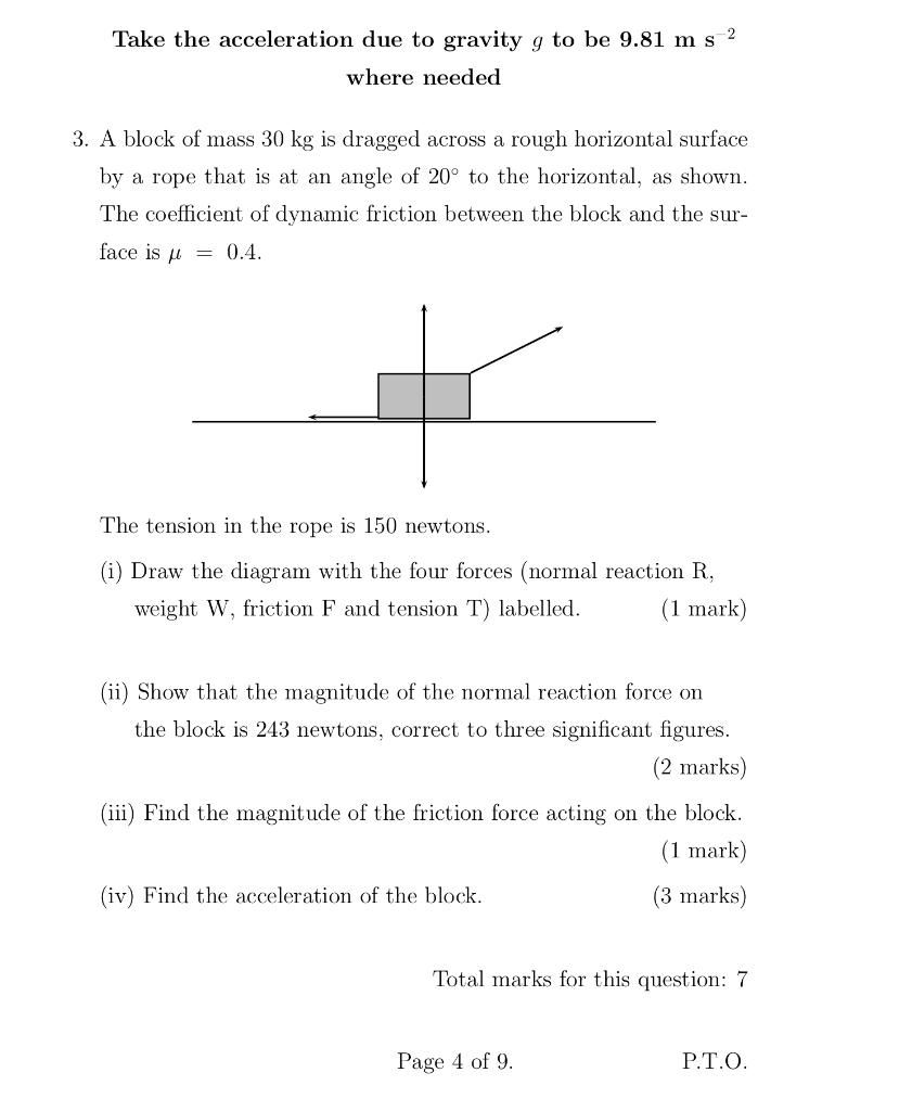 Solved Take the acceleration due to gravity g to be 9.81 m s | Chegg.com