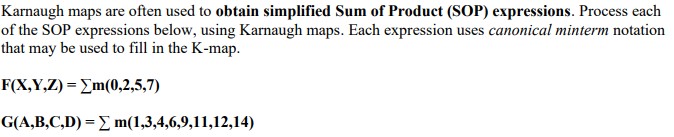 Solved Karnaugh Maps Are Often Used To Obtain Simplified Sum 