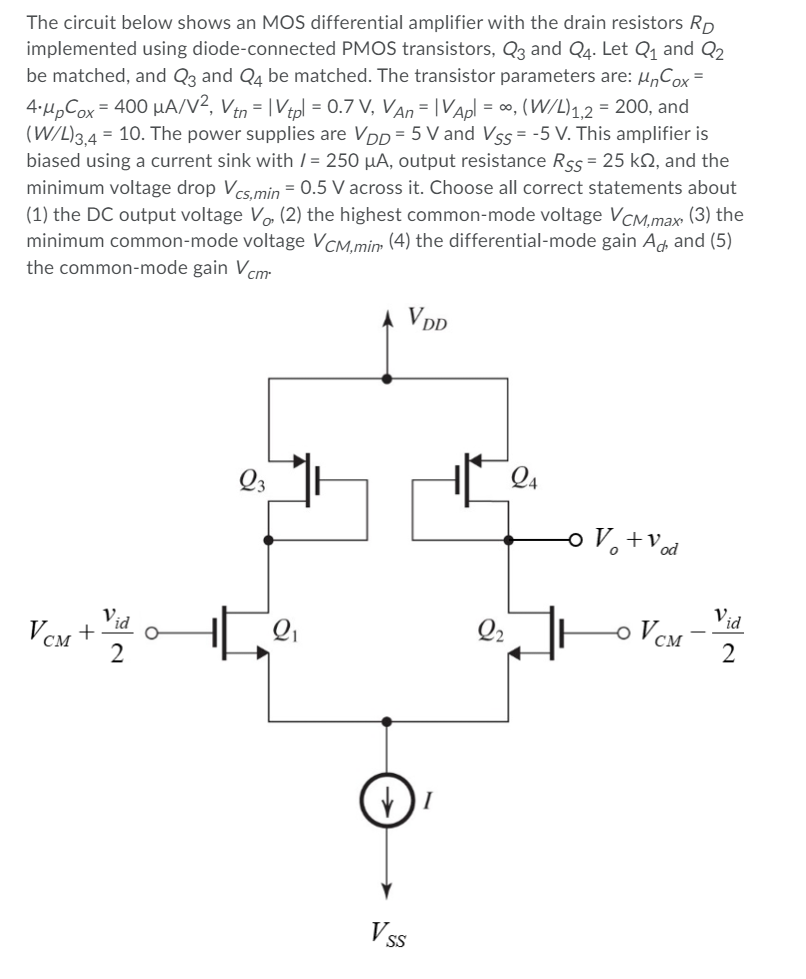 Solved OPTIONS (choose all correct options): A. Vo=3.8V B. | Chegg.com