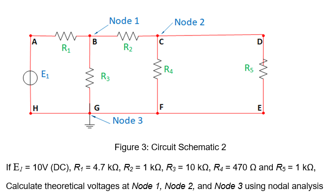 Solved Node 1 Node 2 B D с D R1 R2 RA Rs E1 R3 Н. F E Node 3 | Chegg.com
