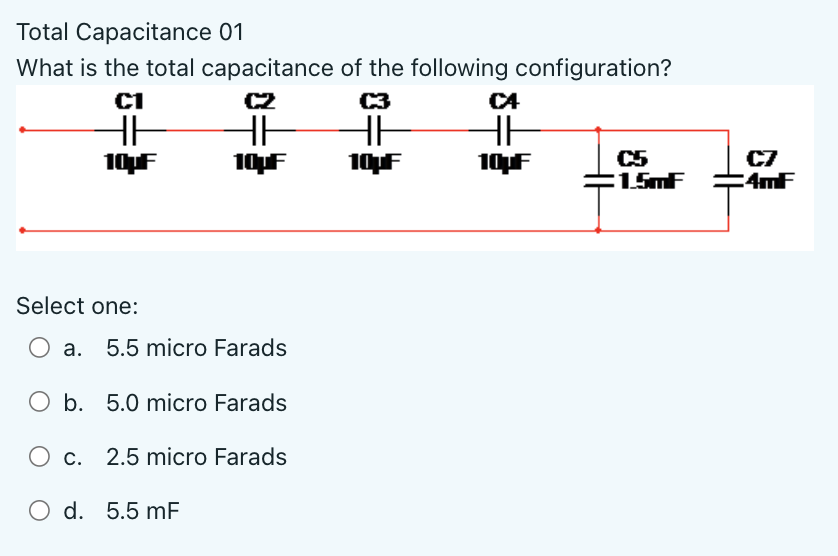 Solved Total Capacitance 01 What is the total capacitance of | Chegg.com