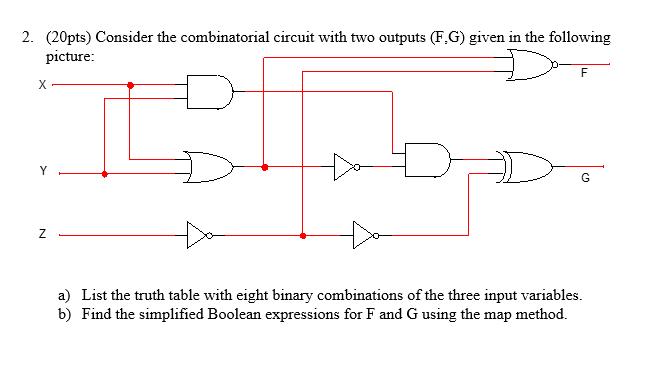Solved 2. (20pts) Consider the combinatorial circuit with | Chegg.com