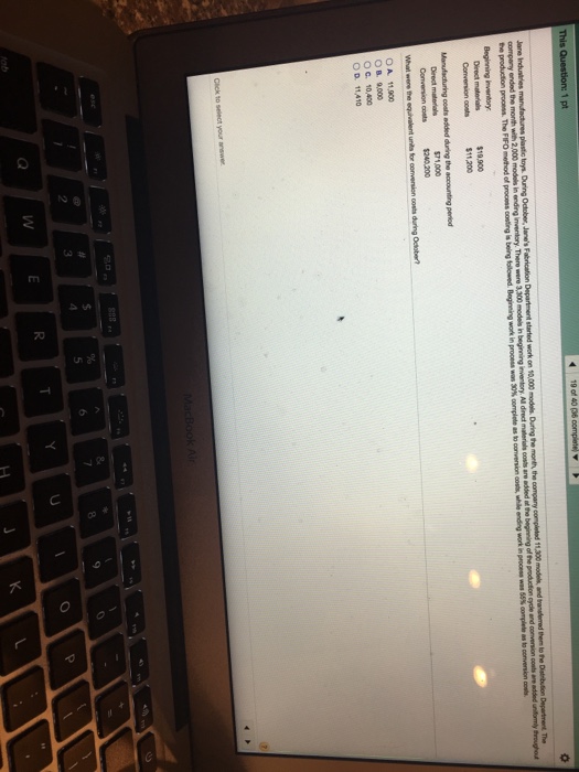 Solved 1 pt cycle and conversion costs are added uniformly | Chegg.com