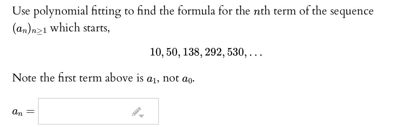 Solved Use polynomial fitting to find the formula for the | Chegg.com