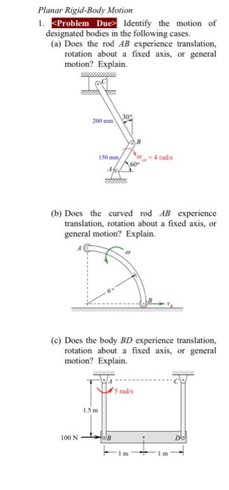Solved Planar Rigid-Body Motion . Problem Du Identify the | Chegg.com