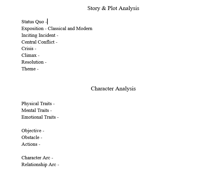 Story & Plot Analysis Status Quo - Exposition - | Chegg.com