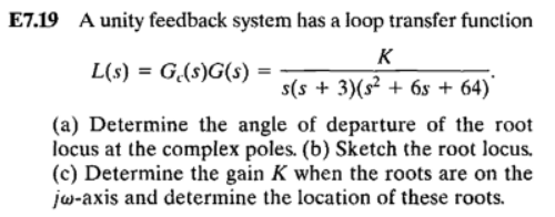 Solved E7.19 A unity feedback system has a loop transfer | Chegg.com