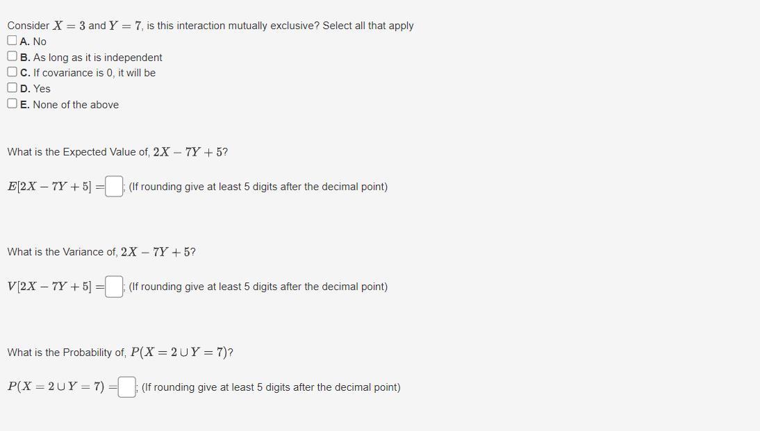 Solved What is the Expected value of, X ? E[X]= (If rounding | Chegg.com