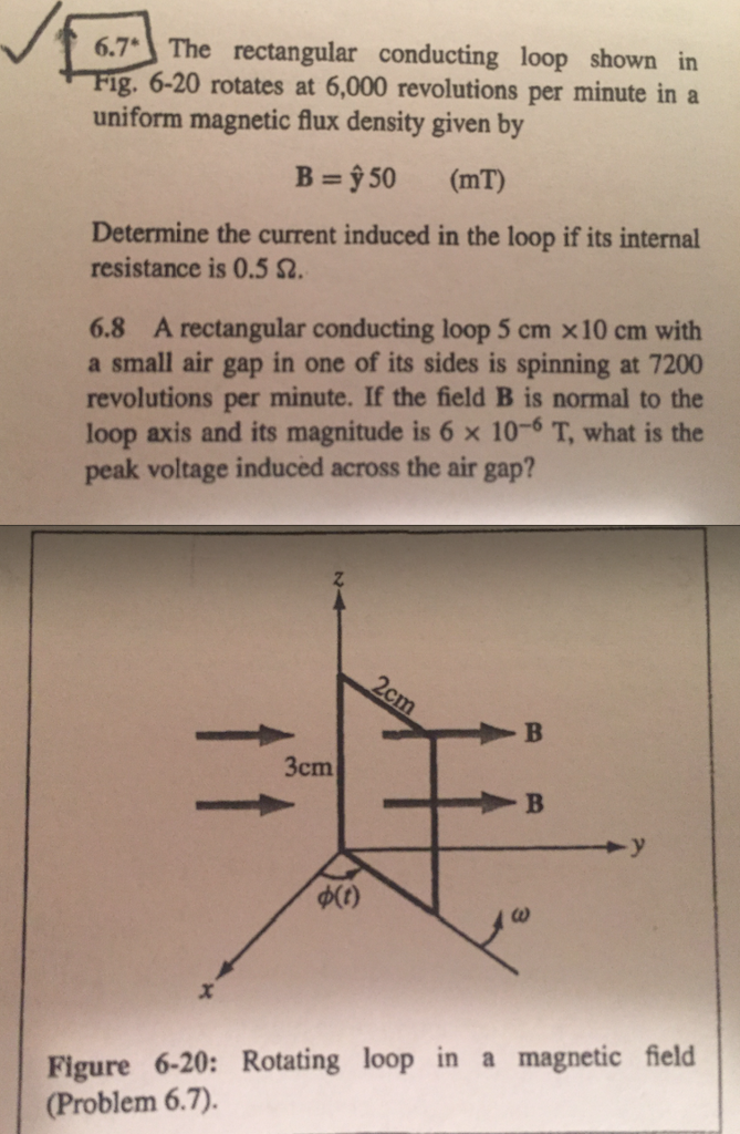 Solved 6.7 The rectangular conducting loop shown in 6-20 | Chegg.com