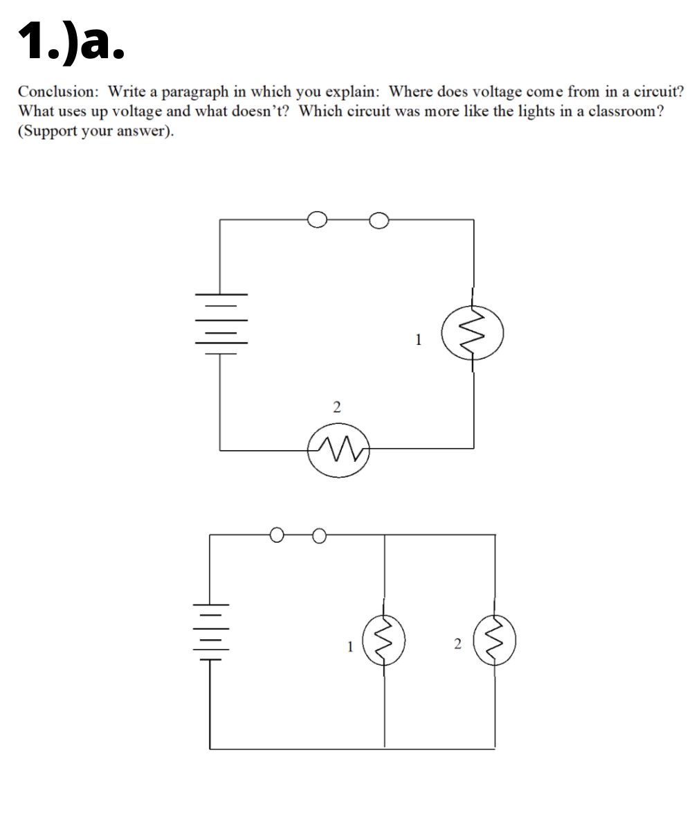 Solved 1.)a. Conclusion: Write a paragraph in which you | Chegg.com