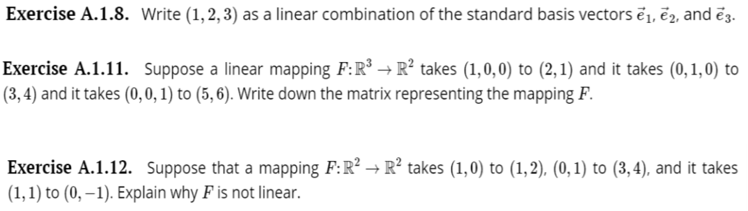 Solved Exercise A.1.8. Write (1,2,3) as a linear combination | Chegg.com