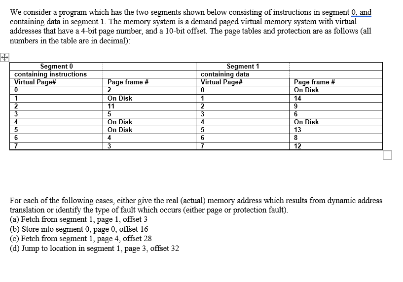 Solved We consider a program which has the two segments | Chegg.com