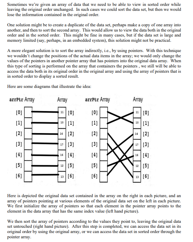 Solved Sometimes we're given an array of data that we need | Chegg.com