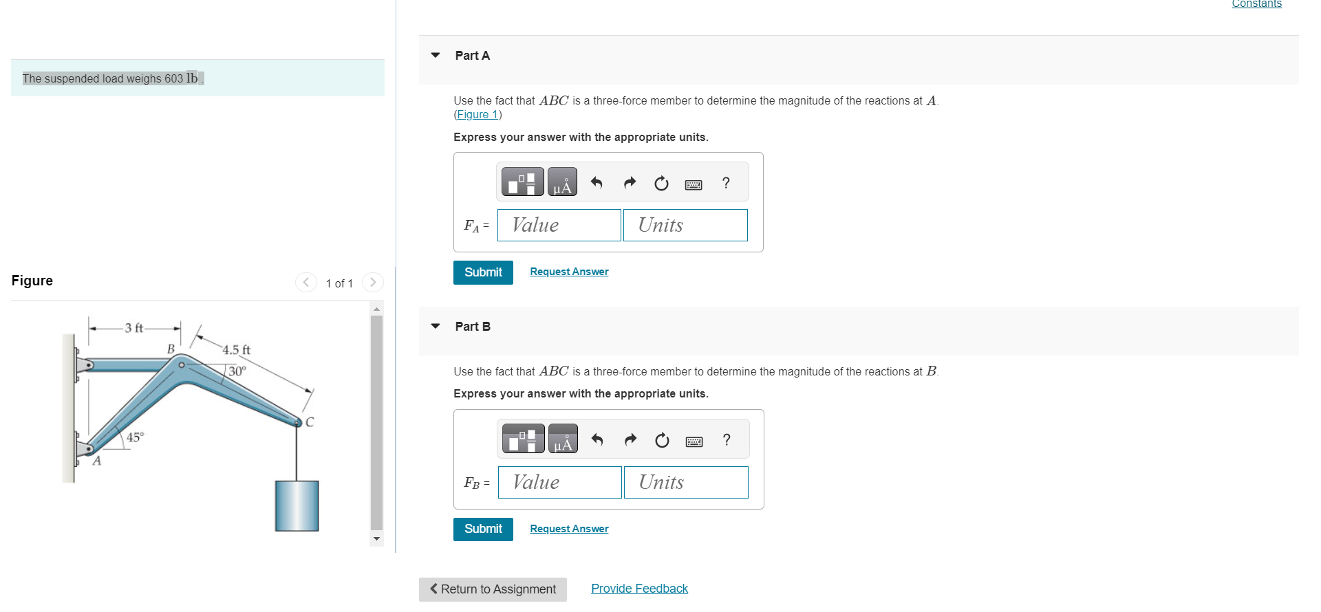 Solved Use the fact that the horizontal bar is a three-force | Chegg.com