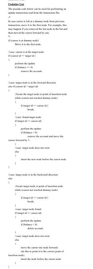 Solved TITLE Updating Accounts Using Doubly Linked List | Chegg.com