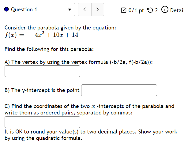 [Solved]: Consider the parabola given by the equation: