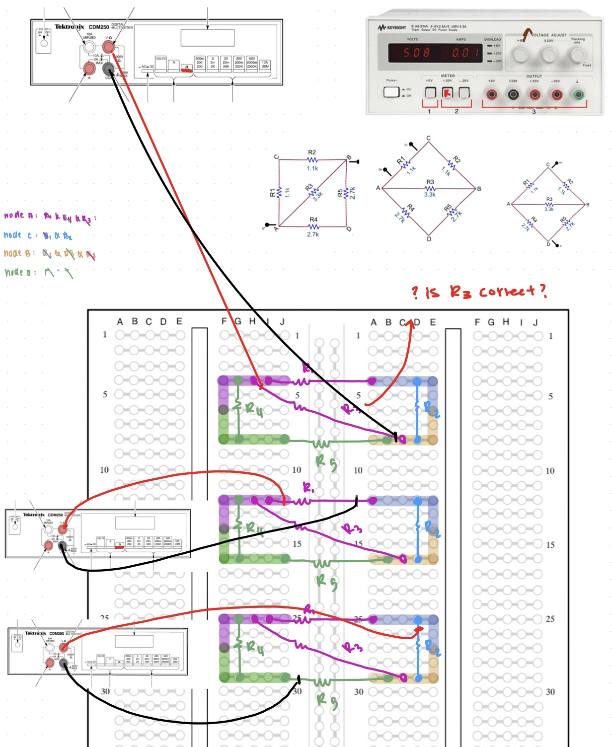 I am practicing circuit layouts with a breadboard | Chegg.com