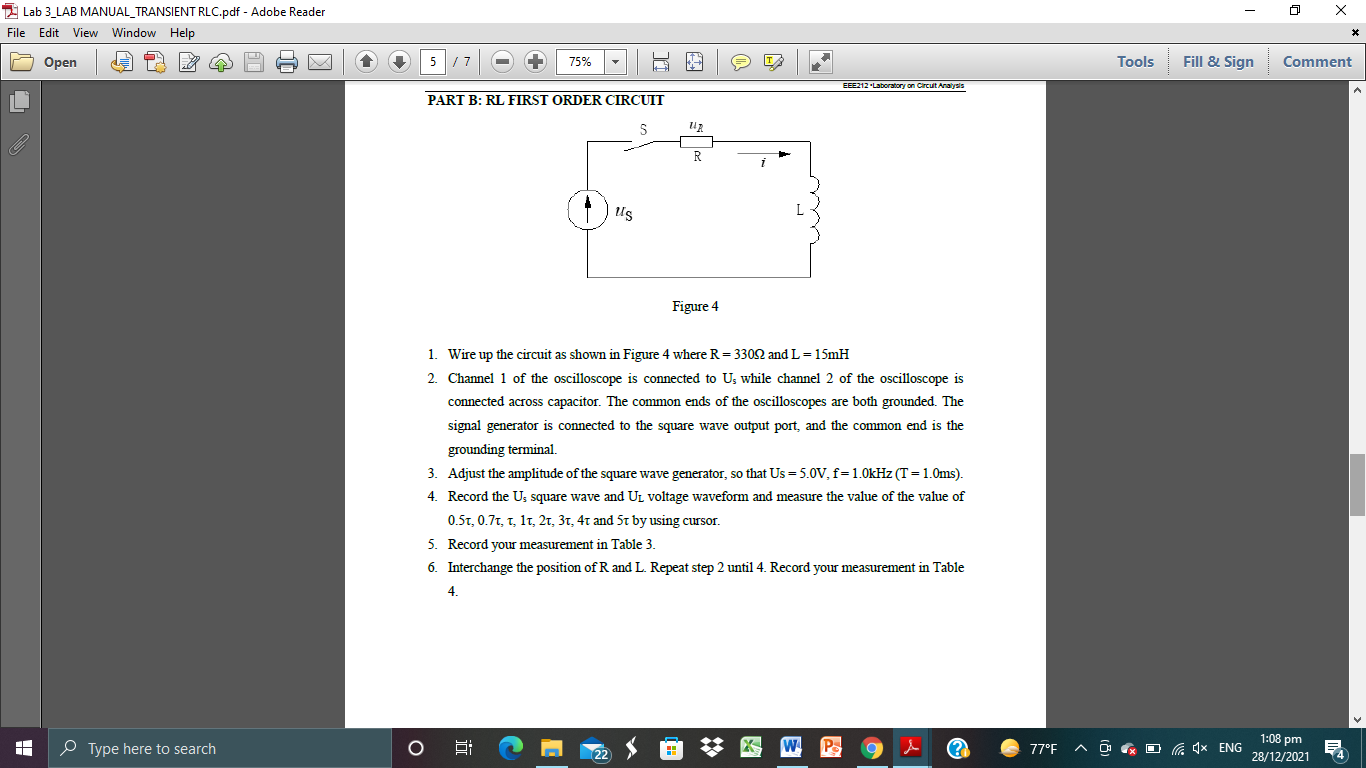 Solved g Lab 3_LAB MANUAL_TRANSIENT RLC.pdf - Adobe Reader | Chegg.com