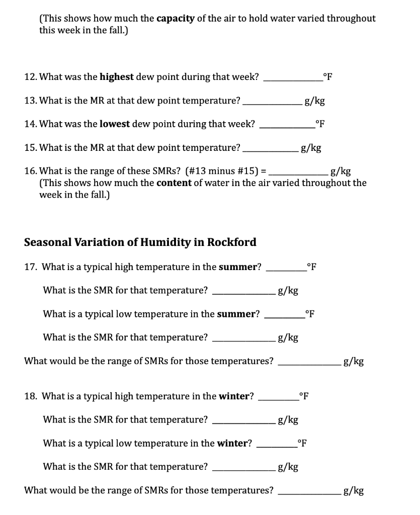 Solved Saturation Mixing Ratio (Maximum Specific Humidity) | Chegg.com