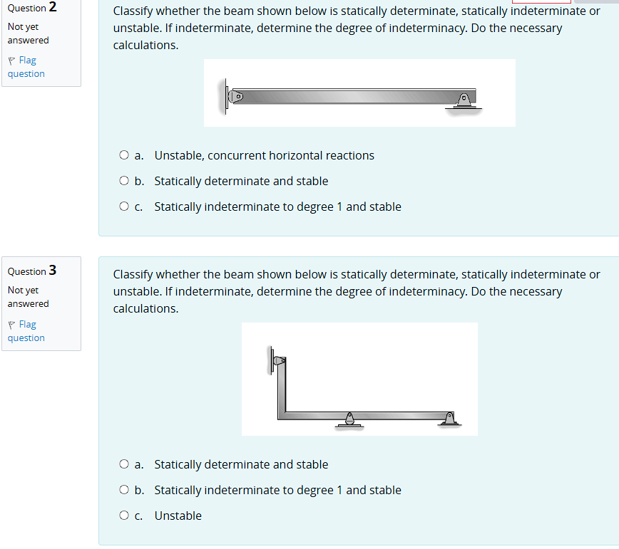 Solved Classify whether the beam shown below is statically | Chegg.com