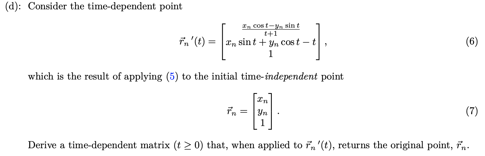 Problem 2: Analyzing parametric transformations | Chegg.com
