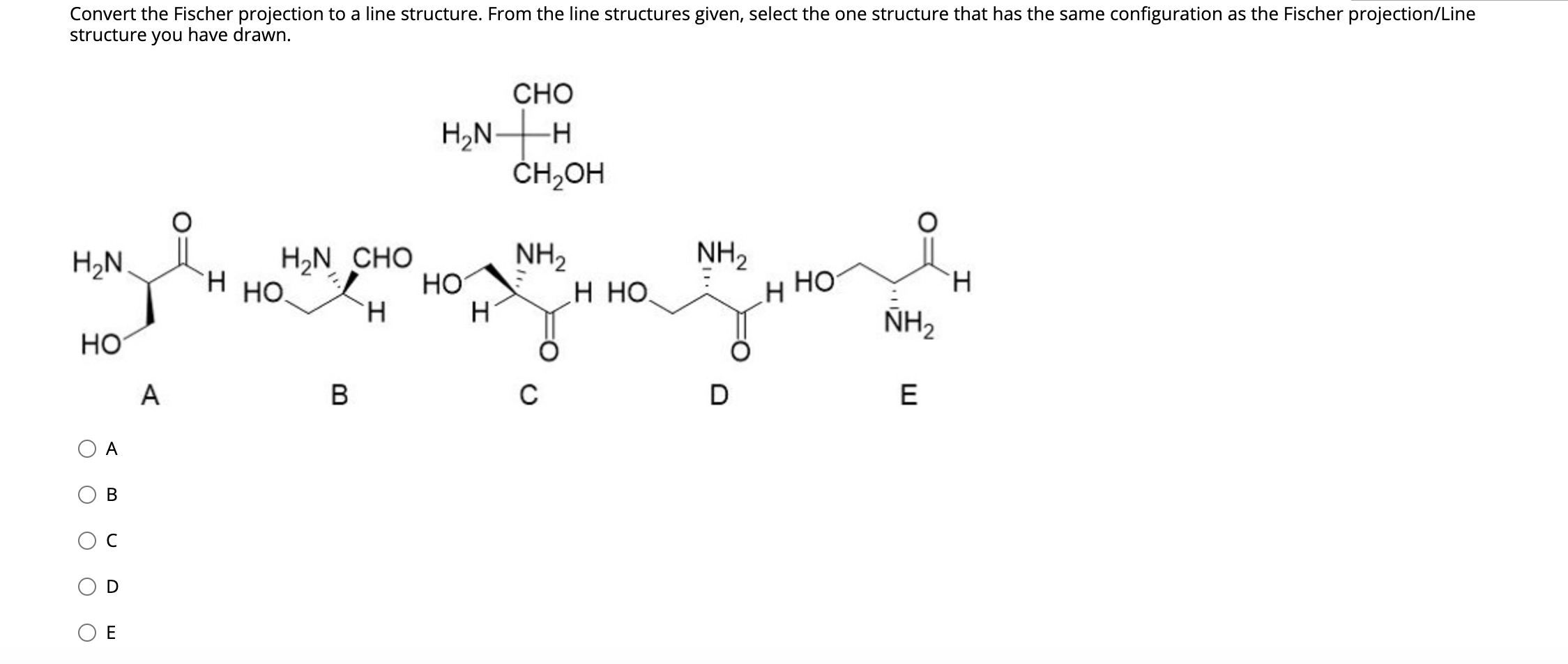 Solved Convert the Fischer projection to a line structure. | Chegg.com